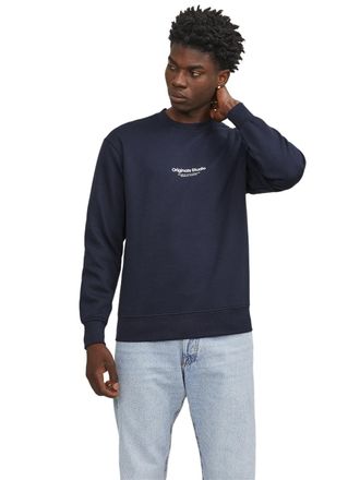 Jack & Jones Herren Rundhals Pullover JORVESTERBRO - Relaxed Fit S M L XL XXL, Größe:M, Farbe:Sky Captain 12241694