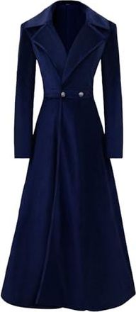 Generic Manteau long crois&eacute; pour femme, coupe trap&egrave;ze, trench-coat dhiver, d&eacute;contract&eacute;, &eacute;l&eacute;gant, coupe cintr&eacute;e, v&ecirc;tement dext&eacute;rieur
