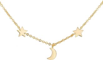 Cai Collier 925 Sterling Silber vergoldet Mond Sterne