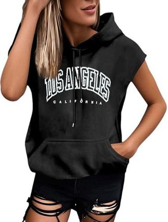 Generic 2025 Los Angeles California T-shirts pour femmes d&eacute;bardeur athl&eacute;tique d&eacute;t&eacute; amples hauts sans manches mignons t-shirts d&eacute;contract&eacute;s &agrave; capuche habill&eacute;s 