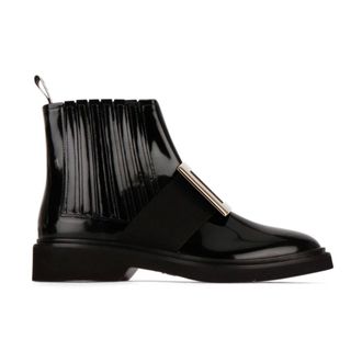 Roger Vivier Femme, Chaussures, Noir, Taille: 36 1/2 EU Viv Rangers Met Buc Chels Bootie 25