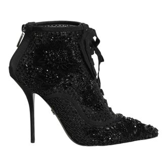 Dolce & Gabbana Verzierte Mesh-Stiefeletten - - Shoes - Damen - Schwarzk - 40 EU