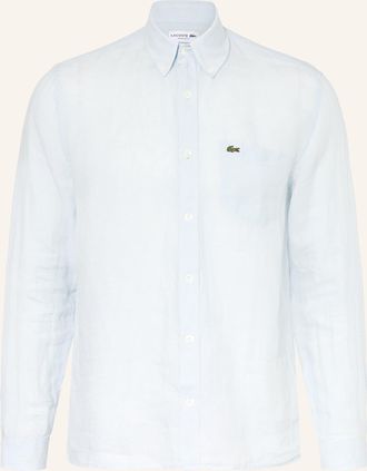 Lacoste Leinenhemd Regular Fit blau