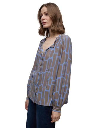 Street One Gemusterte Tunika mit Tape Frosted Blue 40