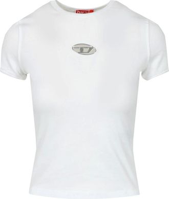 Diesel Femme, Tops, Blanc, Taille: 42 FR T-Uncutie D Logo T-Shirt