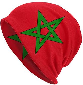 DJNGN Drapeau marocain Beanie Chapeaux Skull Cap Adulte Bonnet en Tricot Doux Balaclava Baggy Chapeau Ext&eacute;rieur pour Hommes Femmes