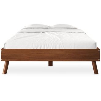 IDIMEX Lit futon KARRI 140 x 200 cm, en bois massif - Coloris ch&acirc;taignier