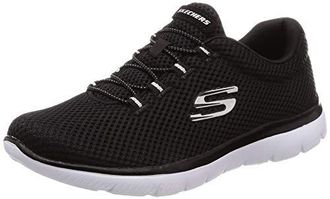 Skechers Womens Summits Artistry Chic Sneaker, Bordure Blanche en Maille Noire., 38.5 EU