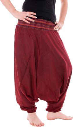 vishes Haremshose mit gestreiftem oder farbigem Bund - Unisex - Alternative Bekleidung f&uuml;r Damen und Herren