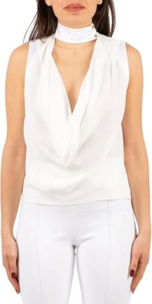 Elisabetta Franchi Femme, Tops, Blanc, Taille: 44 FR Sleeveless Top