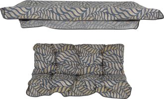 Patio Hollywoodschaukel Auflage 2 Sitzer Luna/Kate Bankauflage 130 mit Sonnendach Befestigungsschnüren gesteppt mit Volant