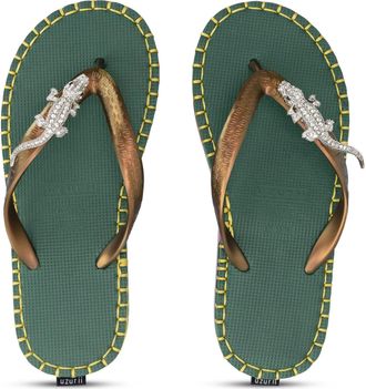 UZURII Slipper & Pantoletten - flip flop Crocodile Colorful Army - Gr. 43 (EU) - in Gr&uuml;n - f&uuml;r Damen