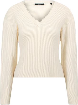 Zero Damen Pullover mit Perlen 38, Eggnog