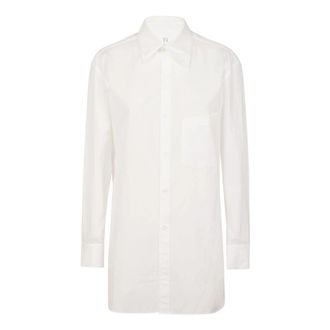 Yohji Yamamoto Wei&szlig;e Baumwollhemd Doppelter Kragen Lange &Auml;rmel - - Dresses - Damen - Wei&szlig; - S