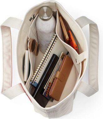 Lands End Mittelgro&szlig;e offene Canvas-Tasche mit Printmuster, Damen, Gr&ouml;&szlig;e:null regular, Wei&szlig;, Baumwolle, by Lands End