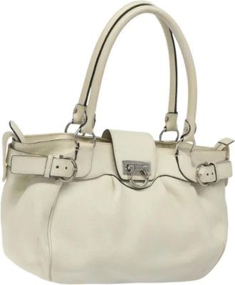Ferragamo Pre-owned Cuir sacs-main - Femme - Pre-owned - Blanc - Taille: ONE Size