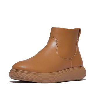 FitFlop Damen iQ-COMFF Leder Rei&szlig;verschluss Stiefeletten Desert Tan, Gr&ouml;&szlig;e 40, Desert Tan, 41 EU