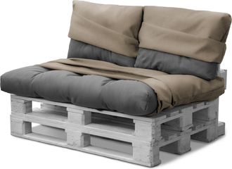 Normani Bezüge für Palettenkissen - Ersatzbezüge Palettenkissenbezüge - Auflage - Gartenmöbel für In- und Outdoor Farbe Creme 3-Teilig Wasserdicht Größe 80 cm