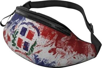 Generic Drapeau De La R&eacute;publique Dominicaine Sac De Voyage L&eacute;ger Sacs Banane Unisexe Sacoche Ceinture Pour Ext&eacute;rieur Voyages Cyclisme 14X35Cm
