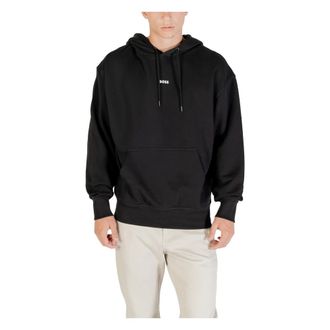 HUGO BOSS Homme, Sweatshirts et sweats à capuche, Noir, Taille: M Sweat à capuche pour hommes avec logo brodé