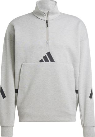 adidas Mens Z.N.E. Quarter-Zip Sweatshirt Medium Grey Heather XL