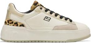 D.Franklin Baskets Femme à Plateforme Court 74 Blanc/Léopard - Chaussures habillées pour Femme - Mode décontractée - Taille (36) - Modèle Court