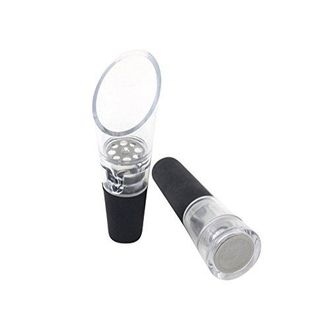 Fackelmann Fackelmann des Flaschenverschluss/Decanter, Kunststoff, schwarz/transparent