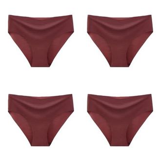 Generic Lot de 6 culottes de bikini invisibles pour femme - Douces et confortables - Taille basse - Sans ligne - Soyeux, 4 pi&egrave;ces-E, XL