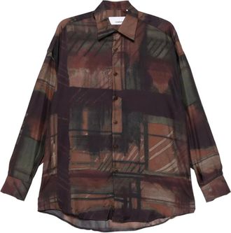 Costumein Homme, Chemises, Multicolore, Taille: XL Chemise à Manches Longues à Imprimé Abstrait