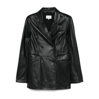 Loulou Studio Klassischer Lederblazer - - Jackets - Damen - Schwarzk - S