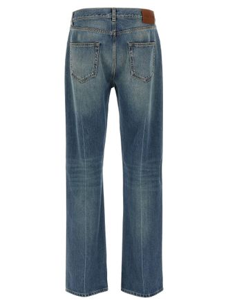 Alexander McQueen Mens Blue Cotton Straight-Leg Jeans Clothing