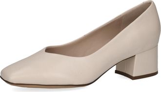 Caprice Damen Pumps aus Leder Kleiner Absatz, Cremefarben (Cream Perlato), 41 EU