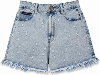 Philipp Plein Femme, Shorts, Bleu, Taille: W30 Hot Pants