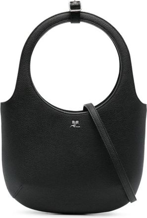 Courr&egrave;ges Hobo Bags - Calf Leather Handbag - Gr. unisize - in Schwarz - f&uuml;r Damen