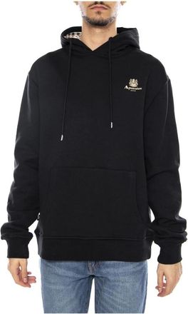 Aquascutum Homme, Sweatshirts et sweats &agrave; capuche, Noir, Taille: L Fleece Sweat &agrave; capuche