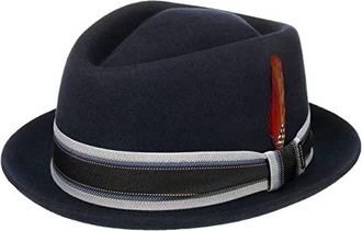 Stetson Chapeau en Laine Lancover Diamond Homme - de Feutre avec Doublure, Doublure Hiver Automne-Hiver - S (54-55 cm) Bleu Fonce