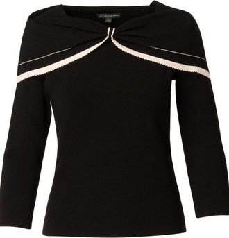 Adrianna Papell Strickpullover Off Shoulder Bow Collar Sweater Cozy, off the shoulder sweater