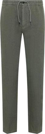 Alberto Sommerliche Leinenhose Luis mit elastischem Bund und Kordelzug in