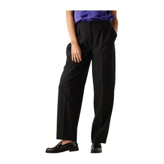 Selected High Waist Barrel Pant - - Trousers - Damen - Schwarzk - XS