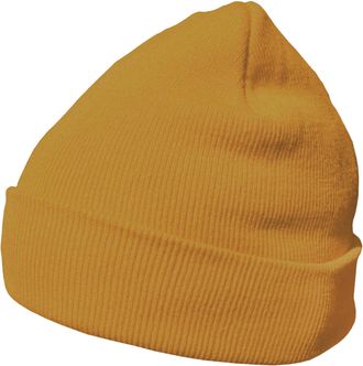 DonDon Mütze Herren Mütze Damen Wintermütze Beanie klassisches Design ockergelb