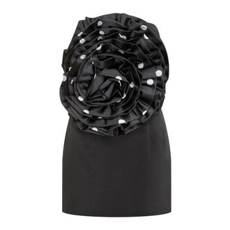 Rotate Blumen besticktes Minikleid mit seitlichem Rei&szlig;verschluss - - Dresses - Damen - Schwarzk - S