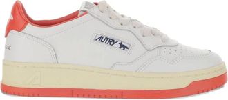 Maison Kitsuné Femme, Chaussures, Multicolore, Taille: 36 EU Baskets rouges avec renard dessus en cuir blanc