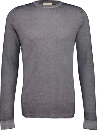 120% Lino t-shirt en maille fine &agrave; manches longues - Gris