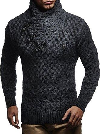 LEIF NELSON Pull en tricot pour homme, avec col châle, pour hiver, coupe droite, convient aux looks décontractés et professionnels, disponible en plusieurs taille