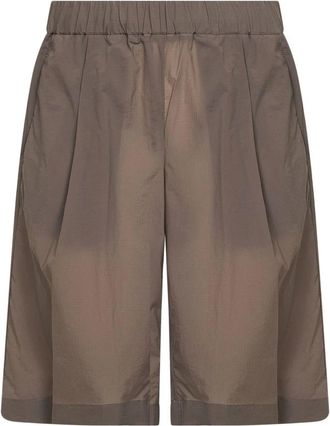 Herno Homme, Shorts, Brun, Taille: L Short pliss&eacute; &agrave; taille &eacute;lastiqu&eacute;e