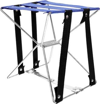 NUOBESTY Klapphocker Faltbar Tragbar Kleiner Campingstuhl aus Robustem Material Blauer Reisehocker für Angeln Garten und Pediküre