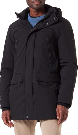 Tom Tailor Herren Parka mit Kapuze 1033673, 29999 - Black, XL