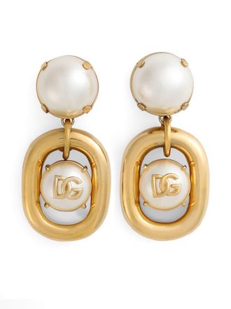 Dolce & Gabbana Ohrclips mit DG - Gold
