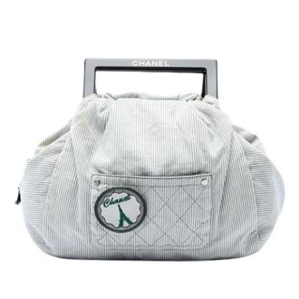 Chanel Sac &agrave; main vintage Pre-owned en toile - Femme - Pre-owned - Gris - Taille: ONE Size