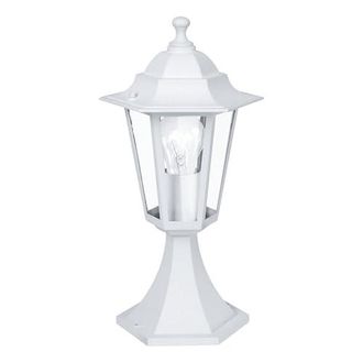 Eglo Außen-Sockellampe Laterna 5, 1 flammige Außenleuchte, Sockelleuchte aus Aluguss und Glas, Farbe: Weiß, Fassung: E27, IP44